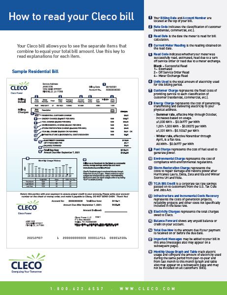 Billing-How to Read your Meter & Bill | Cleco