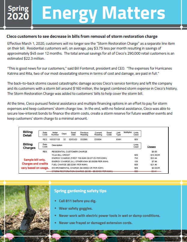 Energy Matters Newsletters | Cleco