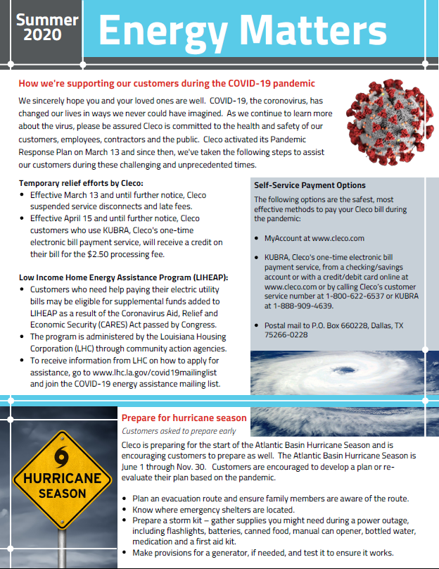 Energy Matters Newsletters | Cleco