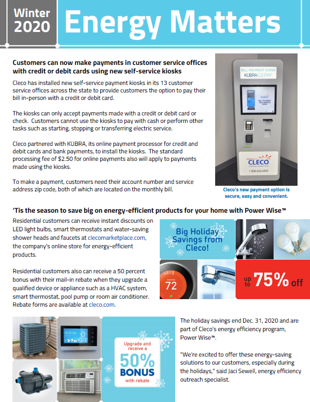 Energy Matters Newsletters | Cleco